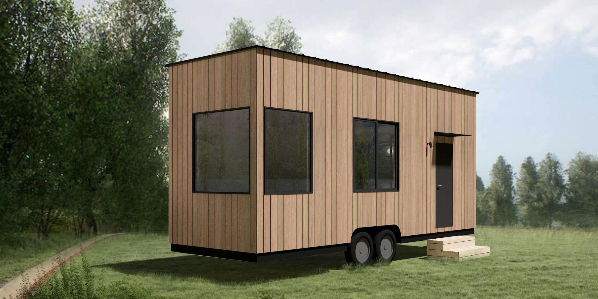 木の温もりを感じる開放的なリビングと過ごすトレーラーハウス「MIGRA」が登場 | YADOKARI.net